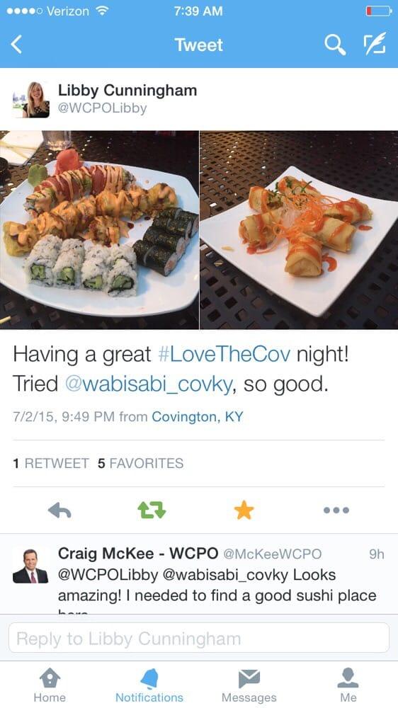 Menu at Wabi Sabi restaurant, Covington