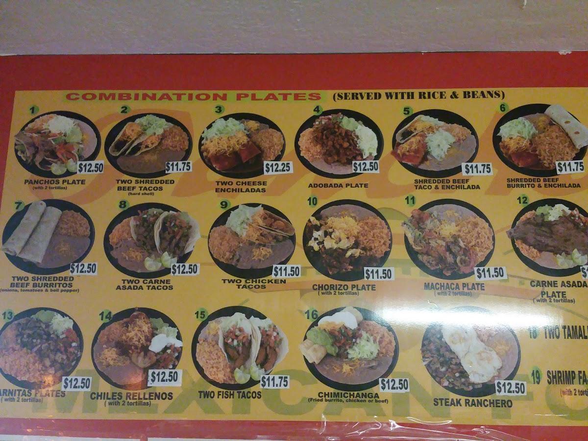 Menu at Mexican Taco Shop restaurant, Junction City