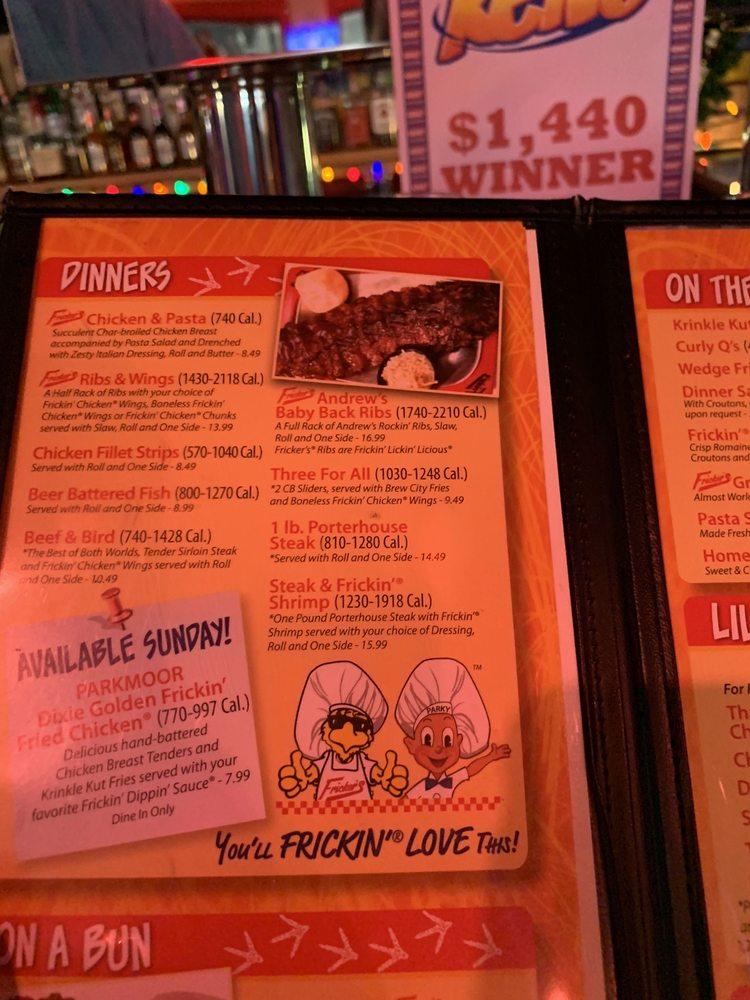 Menu at Fricker's pub & bar, Van Wert, 735 Fox Rd