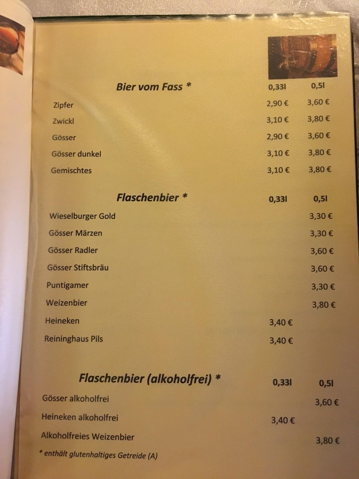 Speisekarte von Gasthaus Alt-Wien restaurant, Wien