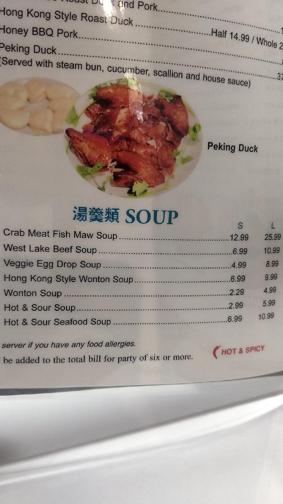 Menu at Ha Long Bay Bistro restaurant, Dunedin