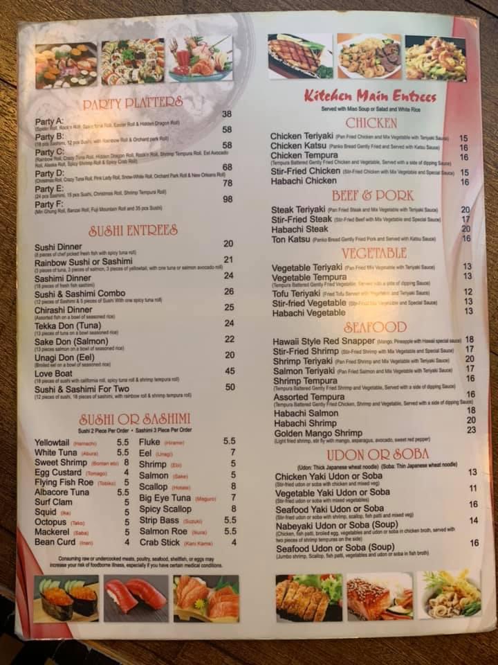 Menu at Shokudo sake bar, Glastonbury