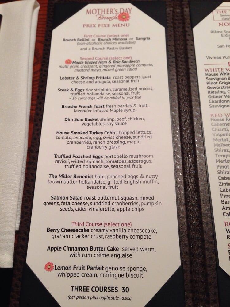 Menu au Miller Tavern pub et bar, Toronto, Yonge St