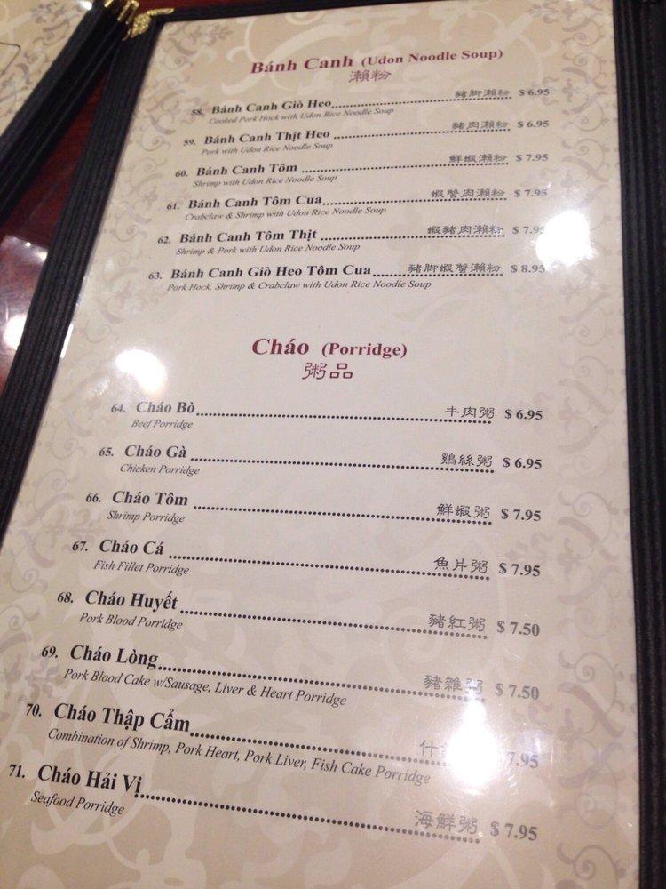 Menu at Saigon Eden restaurant, San Gabriel, 980 E Las Tunas Dr # C