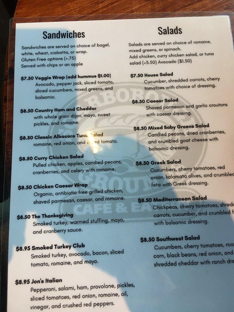 Menu at Scarborough Grounds Cafe, Scarborough, 264 US-1
