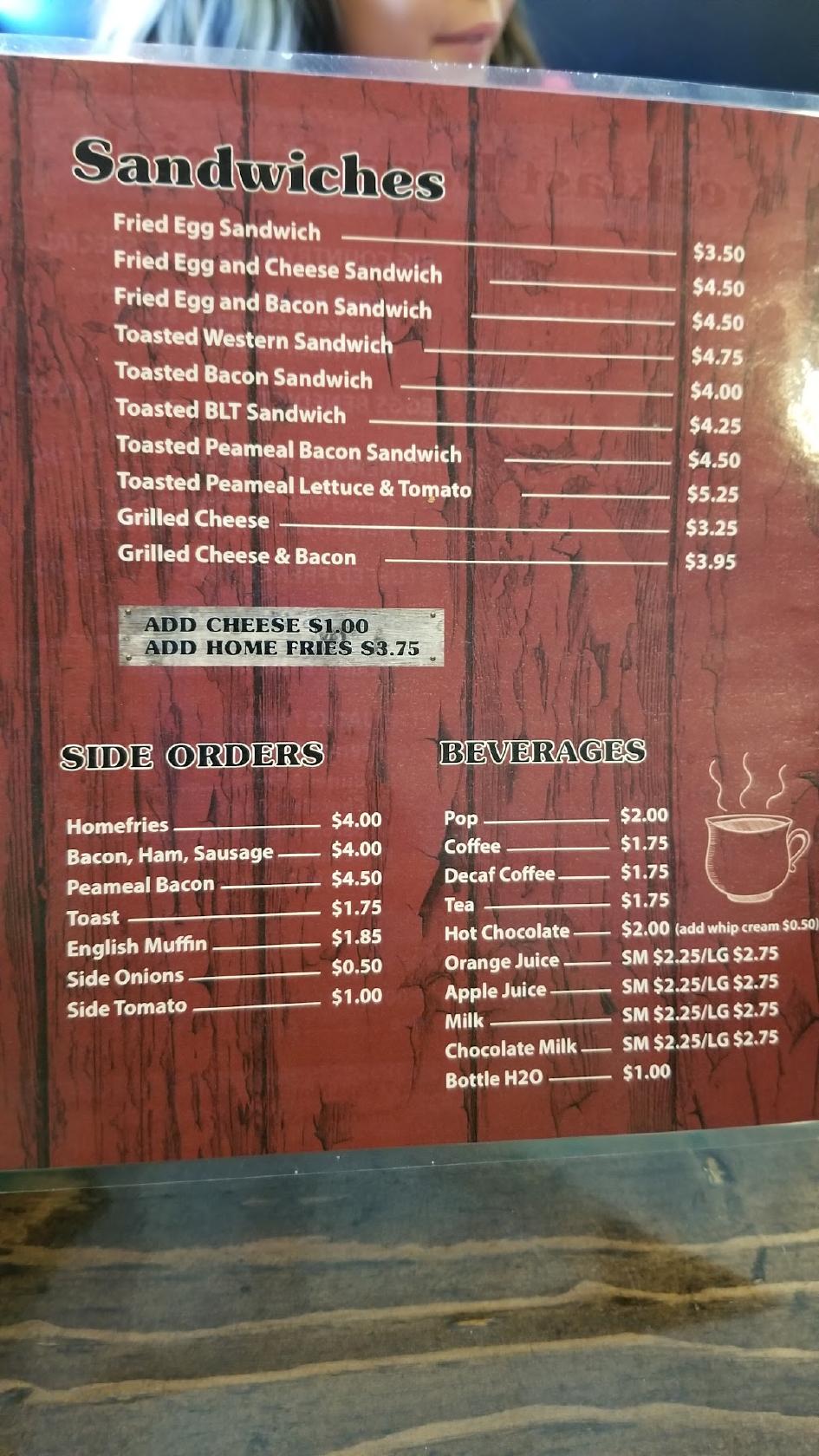 Menu at The Breakfast Barn Diner, Port Colborne