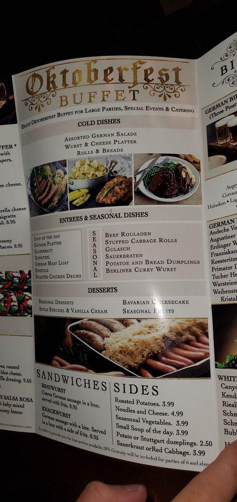 Menu at Von Stephan Village Bier Garten Restaurant - Cocoa, Cocoa