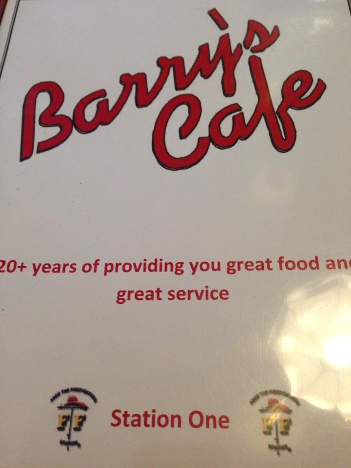 Menu at Barry's Cafe, Raleigh