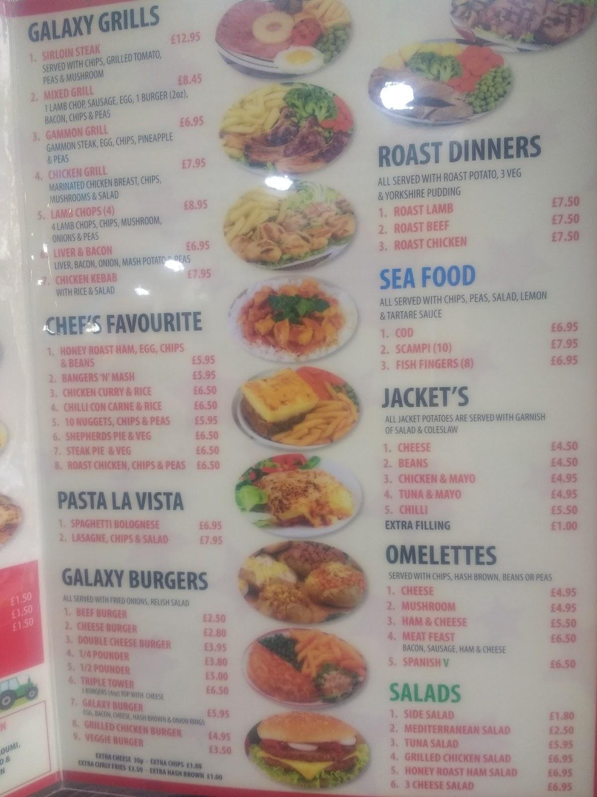 Menu at Galaxy Cafe & Restaurant, London, 304 Kingston Rd