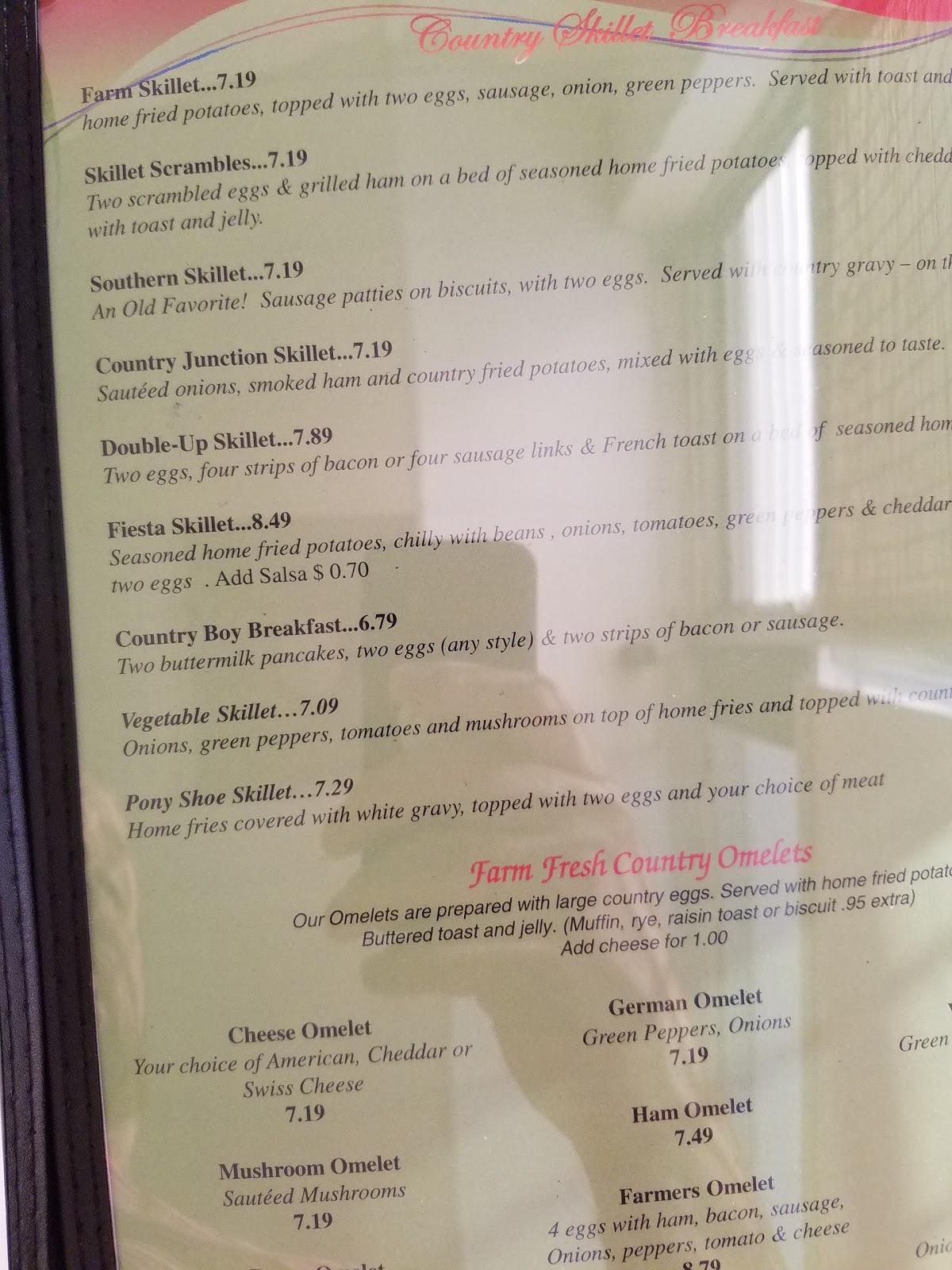 Carta del café Jenny's Diner, Chesterfield