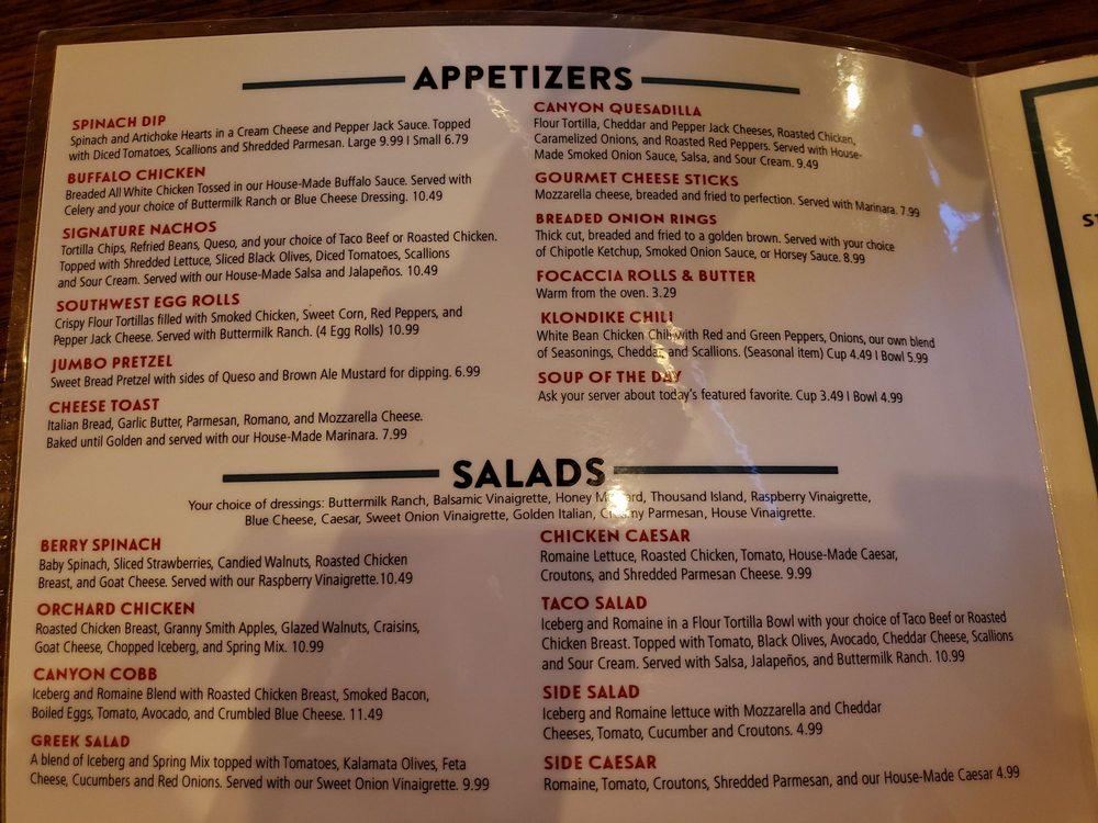 Menu at Stone Canyon Pizza Gladstone pizzeria, Gladstone, 504 NE 70th St