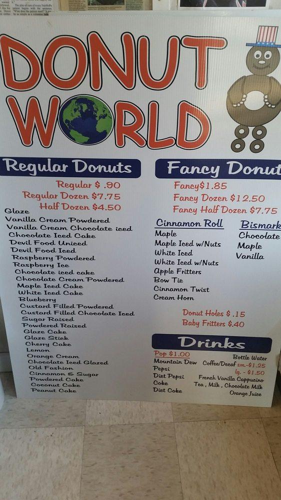 Menu at Donut World restaurant, Lancaster