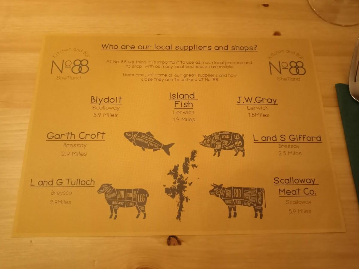 Menu at No 88 Kitchen and Bar, Lerwick, 88 Commercial St