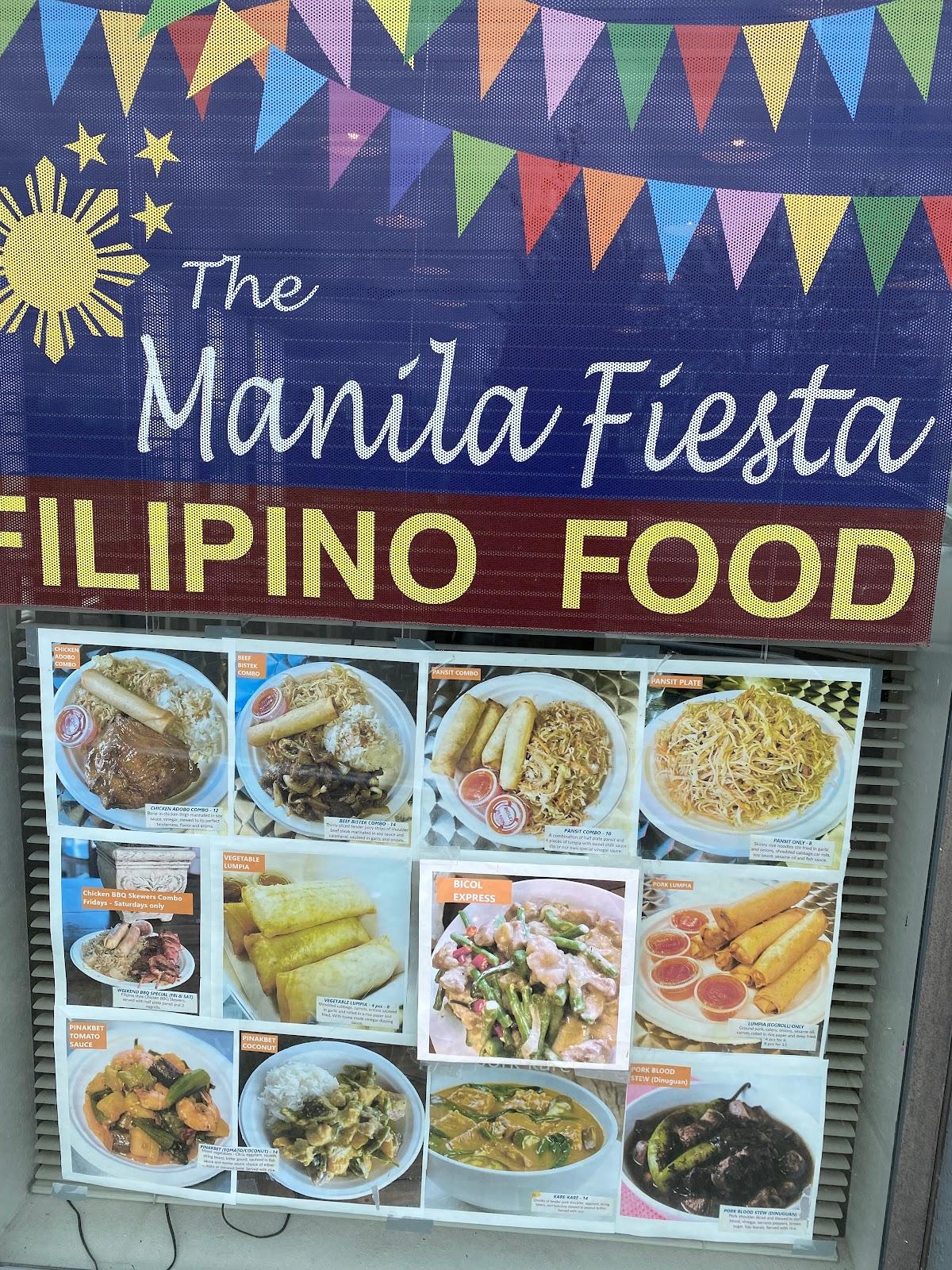 Menu at The Manila Fiesta restaurant, Salem