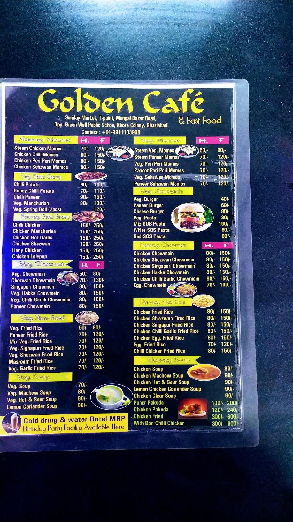 Menu at Golden Cafe, Noida, Sunday Market