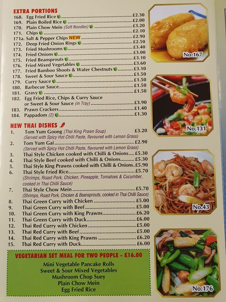 Menu at Hai Yang fast food, Aberystwyth