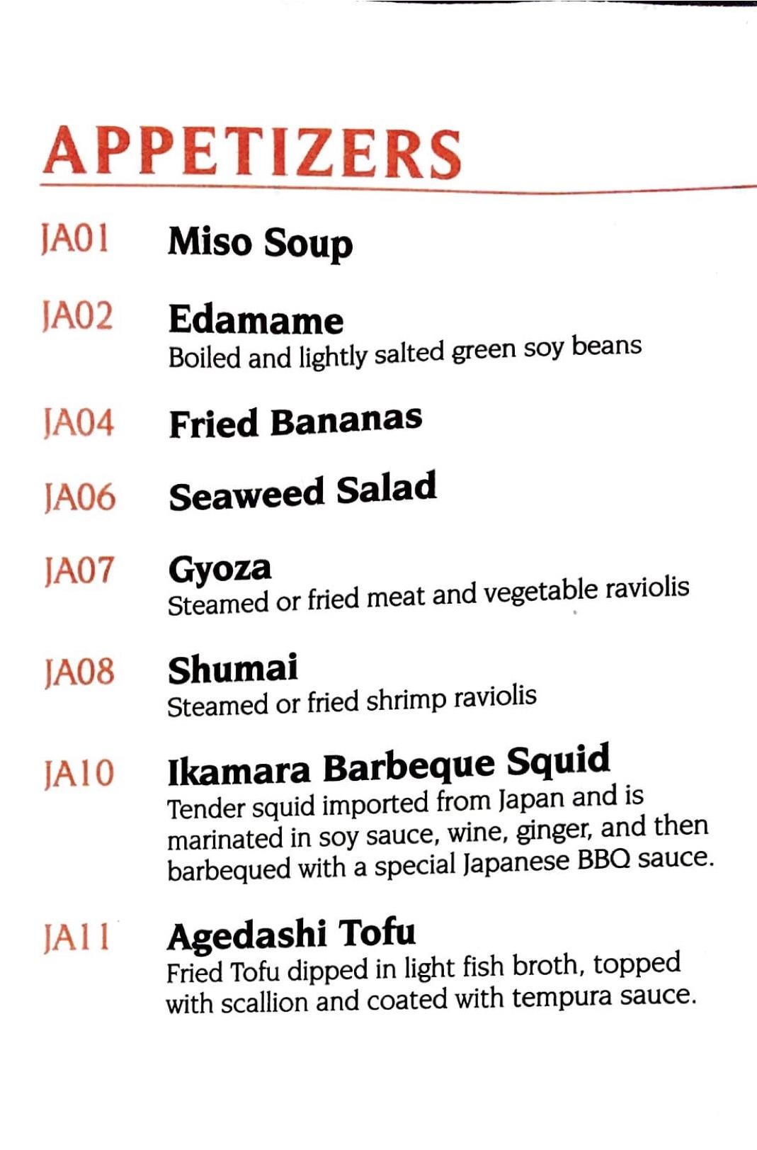 Menu at Imperial Palace Restaurant, Woodstock