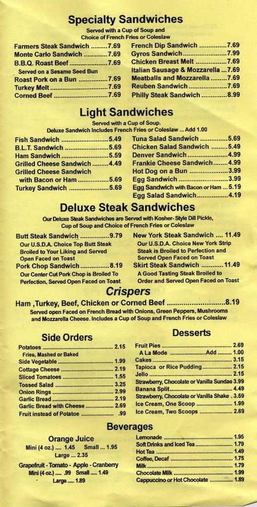 Menu at Island Lake Cafe, Island Lake