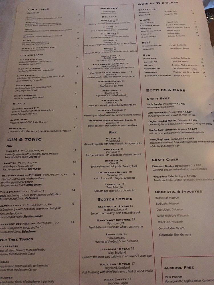 Menu at P. J. Clarke’s At The Curtis pub & bar, Philadelphia