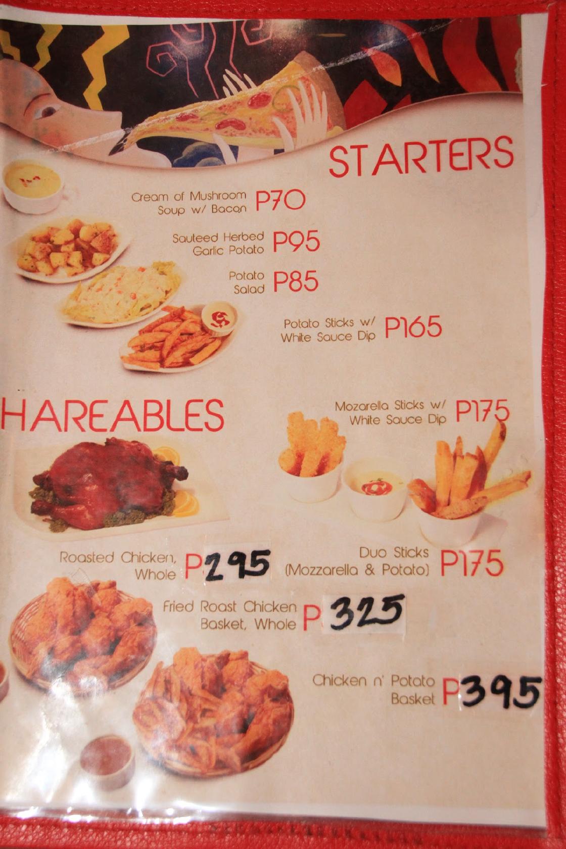 Menu at Pizzaro restaurant, Iloilo City, MHX6+4JX Lorton Building