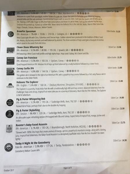 Menu at The Bailey Head pub & bar, Oswestry