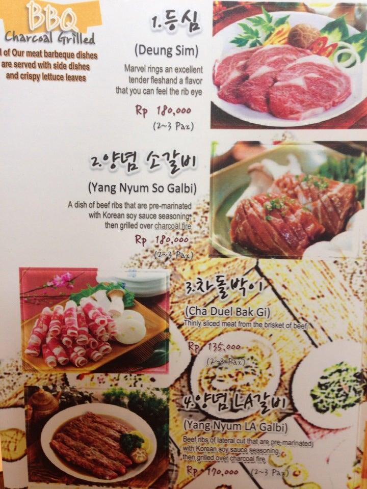 Carta de DaeBak Korean BBQ Restaurant, Medan