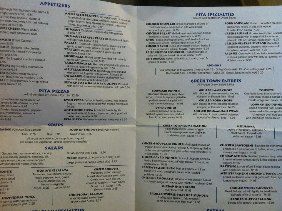 Carta del restaurante Greek Town, Rockville Centre