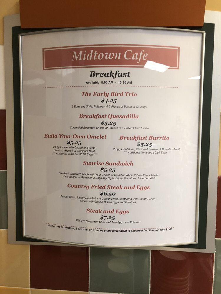Menu at Midtown Cafe, Carson City