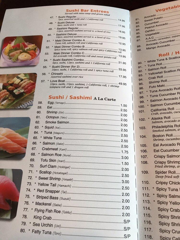 Menu at Mizuki Fusion restaurant, Faribault, 609 4th St NW