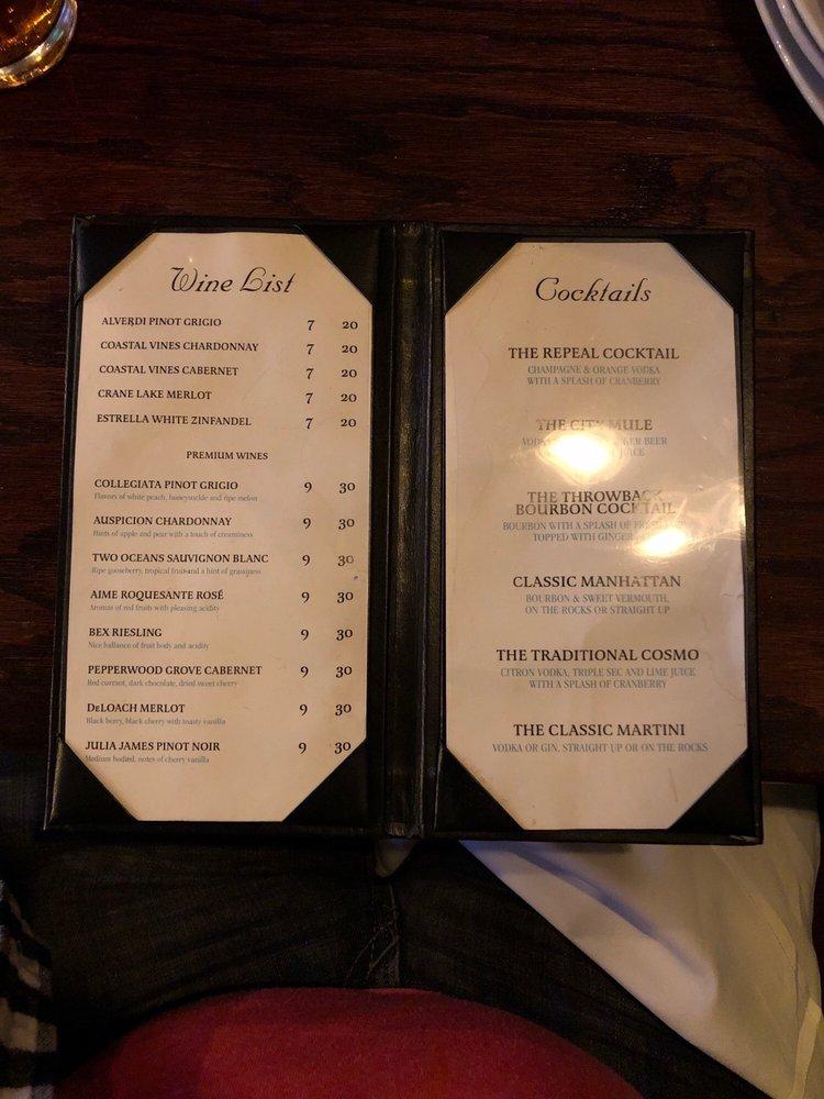 Menu at Repeal Bar & Restaurant, Garden City