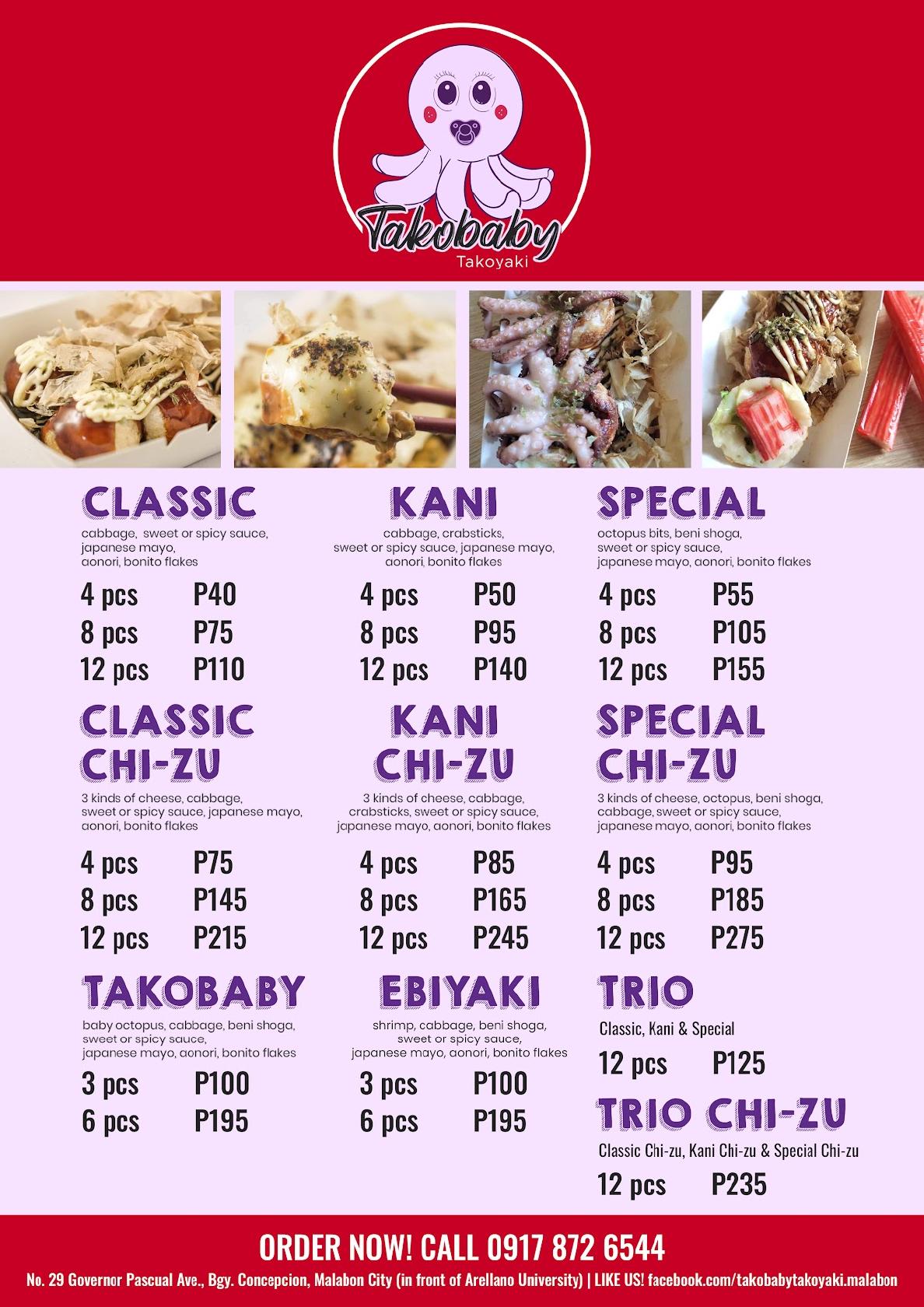 Menu at Takobaby Takoyaki - Malabon restaurant, Malabon