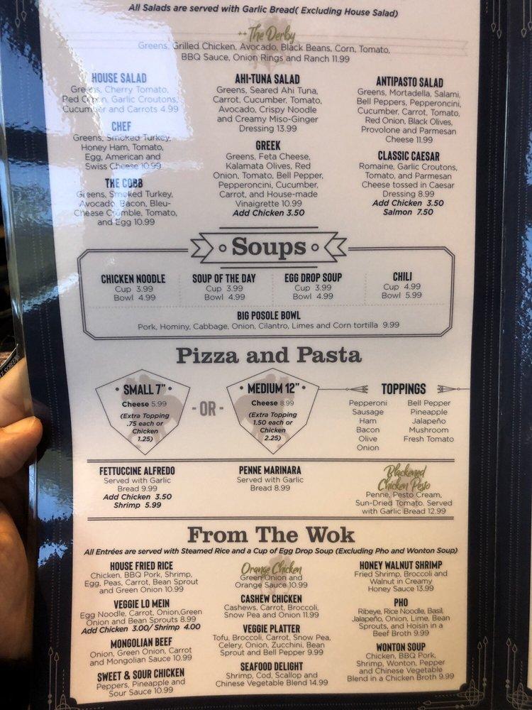 Menu at The Derby Room Norco pub & bar, Norco