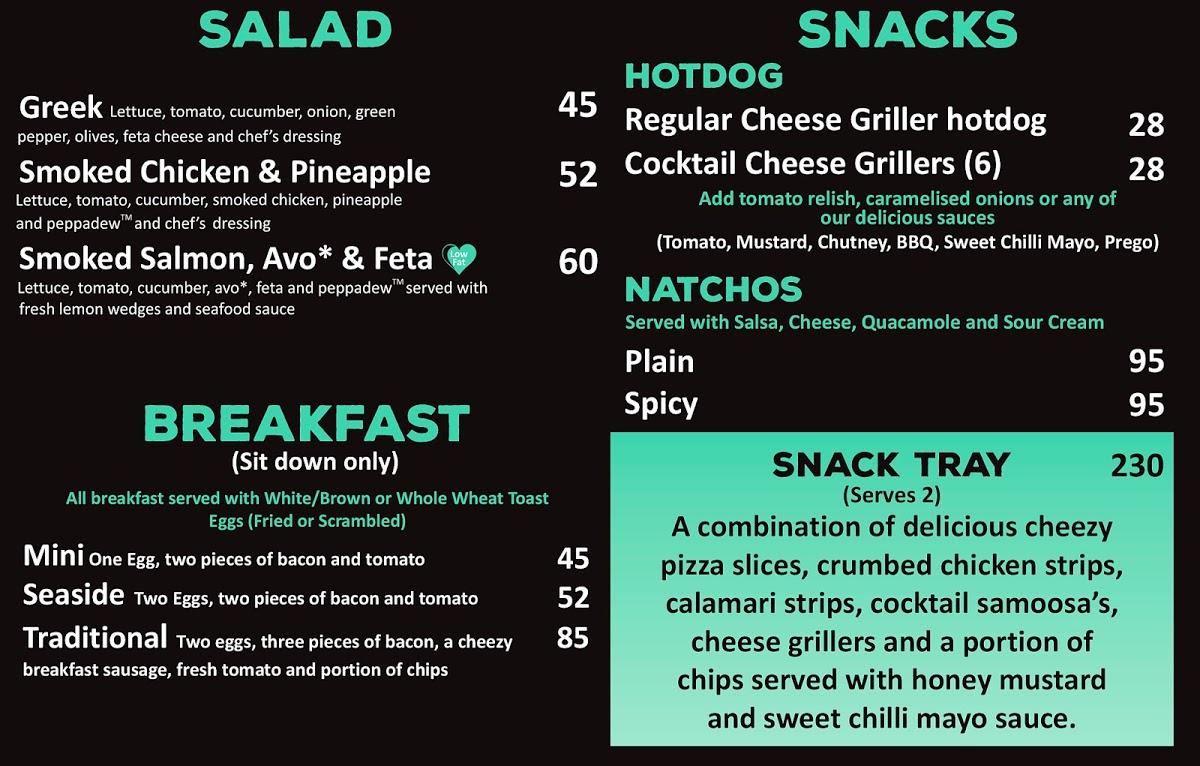 Menu at The Pizza & Donut Den pizzeria, Mossel Bay