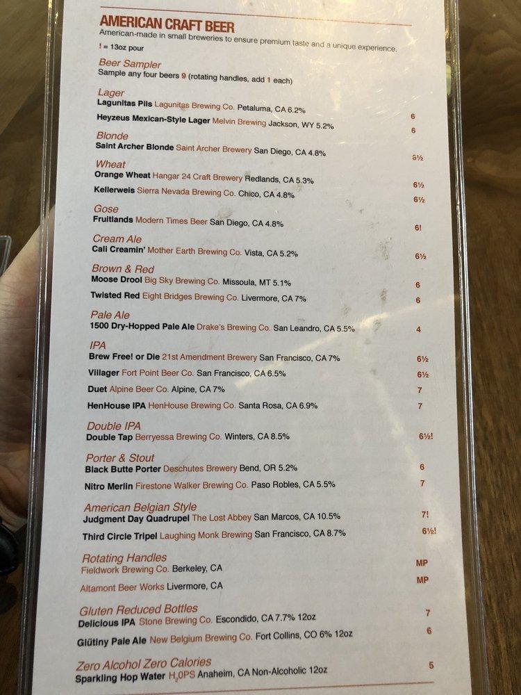 Menu at Eureka! pub & bar, Concord