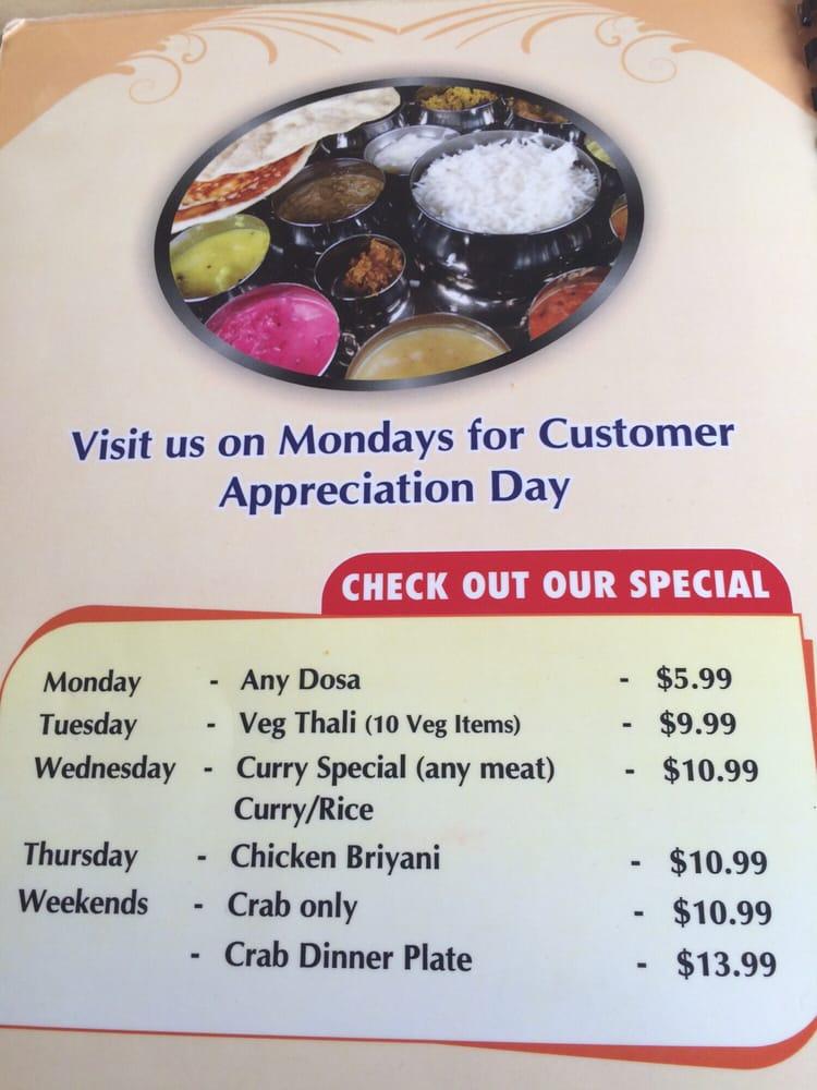 Menu at House Of Dosas restaurant, Vancouver