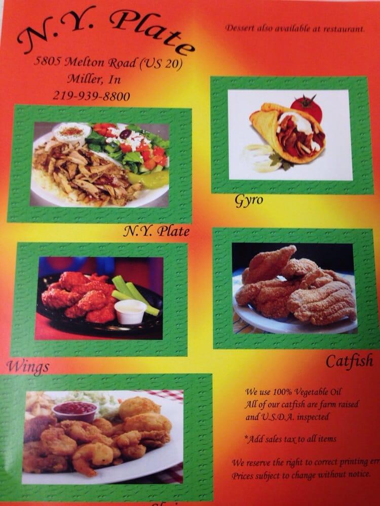 Menu at New York Plate restaurant, Gary