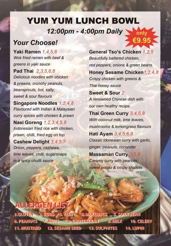 Menu at Yum Yum Asian Street Food restaurant, Westport