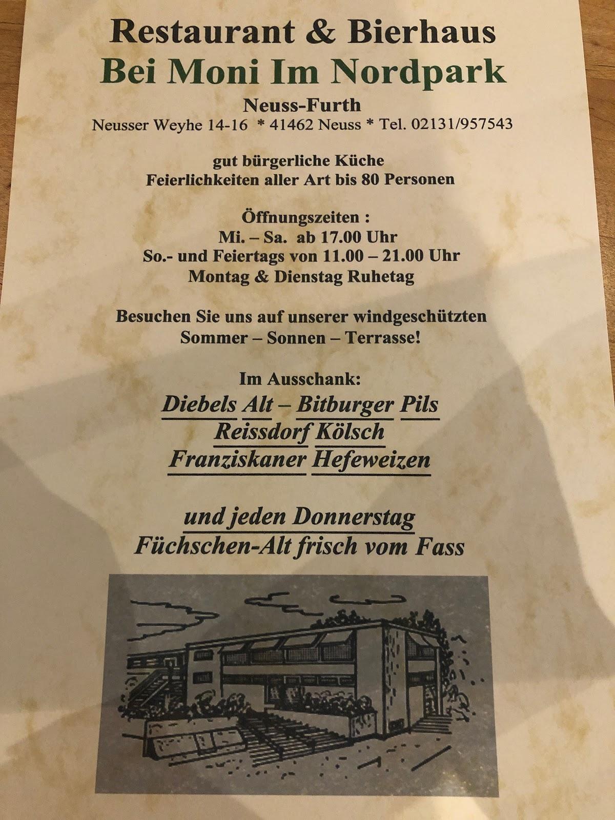 Speisekarte von Bei Moni Im Nordpark Restaurant, Neuss