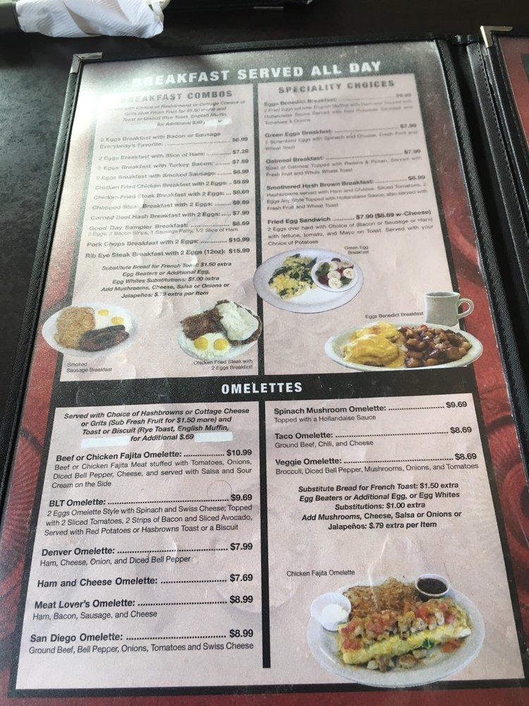 Menu at Good Day Cafe, Grand Prairie, S Carrier Pkwy #100
