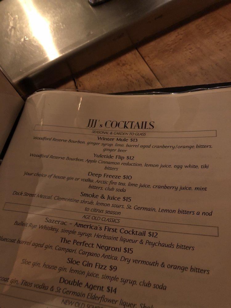 Menu at John J Jeffries Restaurant, Lancaster