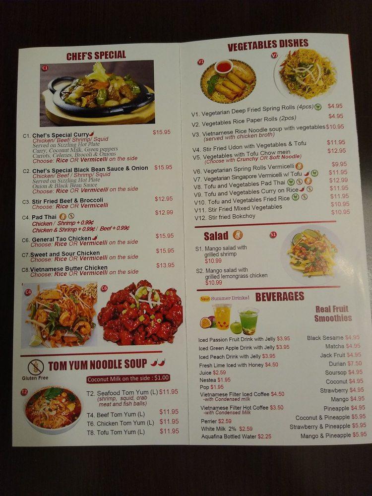 Menu at Ng Saigon Boys restaurant, Peterborough