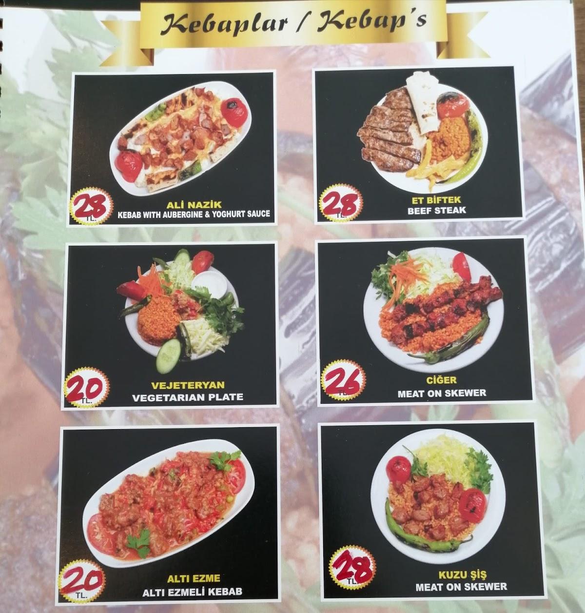 Menu at Ortaklar Kebap, Istanbul, Maltepe mahalesi