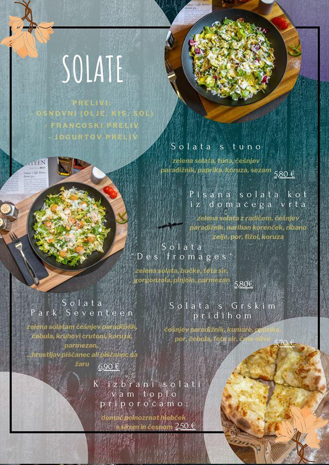 Menu at Park Seventeen - Lounge bar & Pizza, Ilirska Bistrica