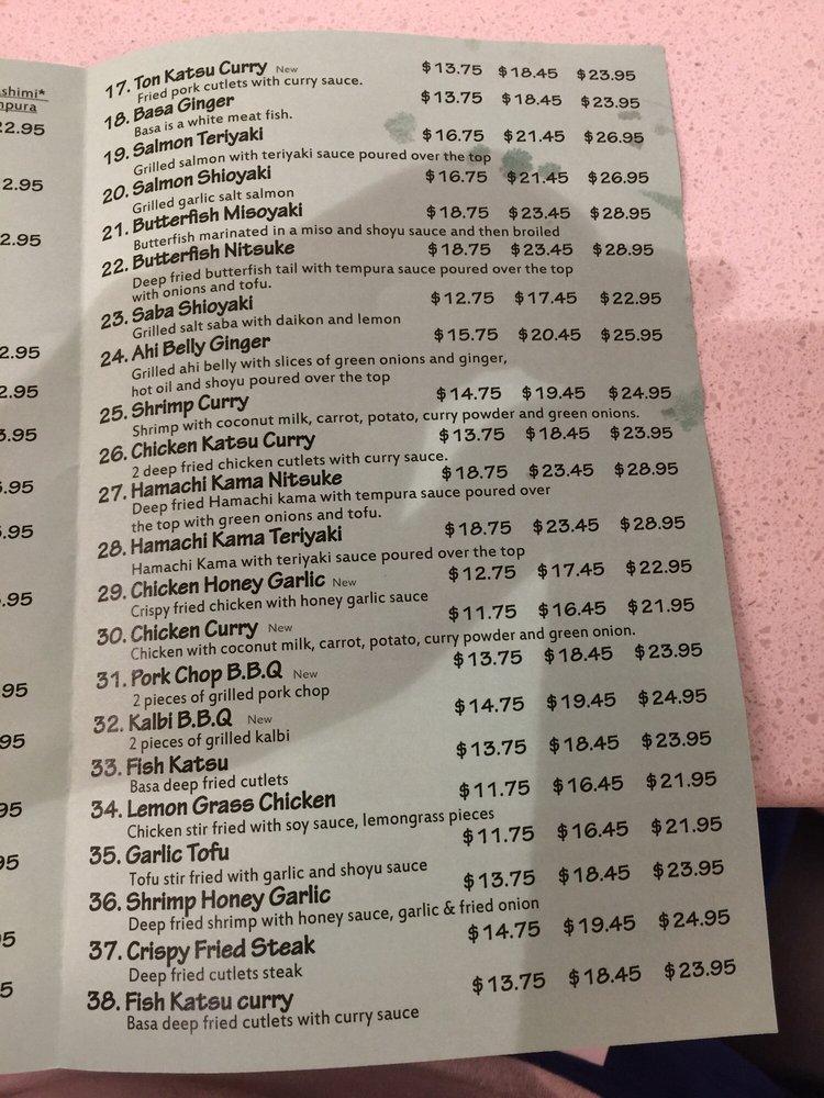 Menu at Saito & Pho III restaurant, Mililani
