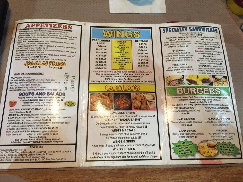 Menu at Jai Alai restaurant, Hermitage