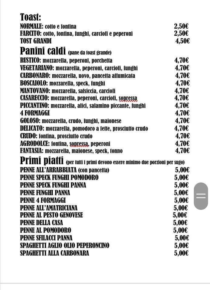 Menu at Pub Birreria Spaghetteria Da Agostino 1958, Padua