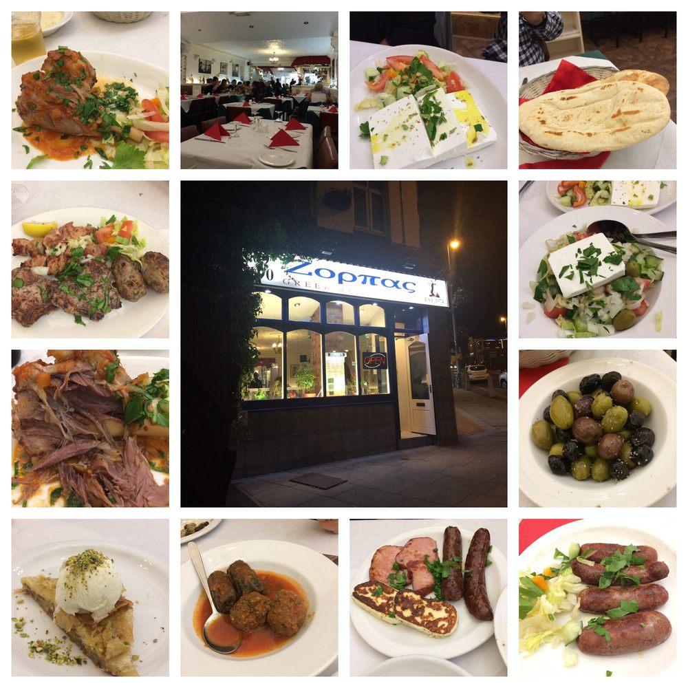 Menu at Zorbas restaurant, Liverpool, 1 Leece St