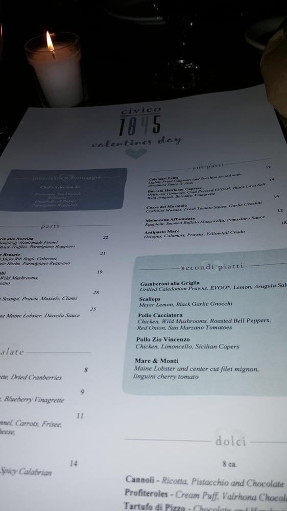 Menu at Civico 1845 restaurant, San Diego