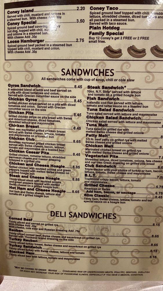 Menu at Southside Grill restaurant, Warren