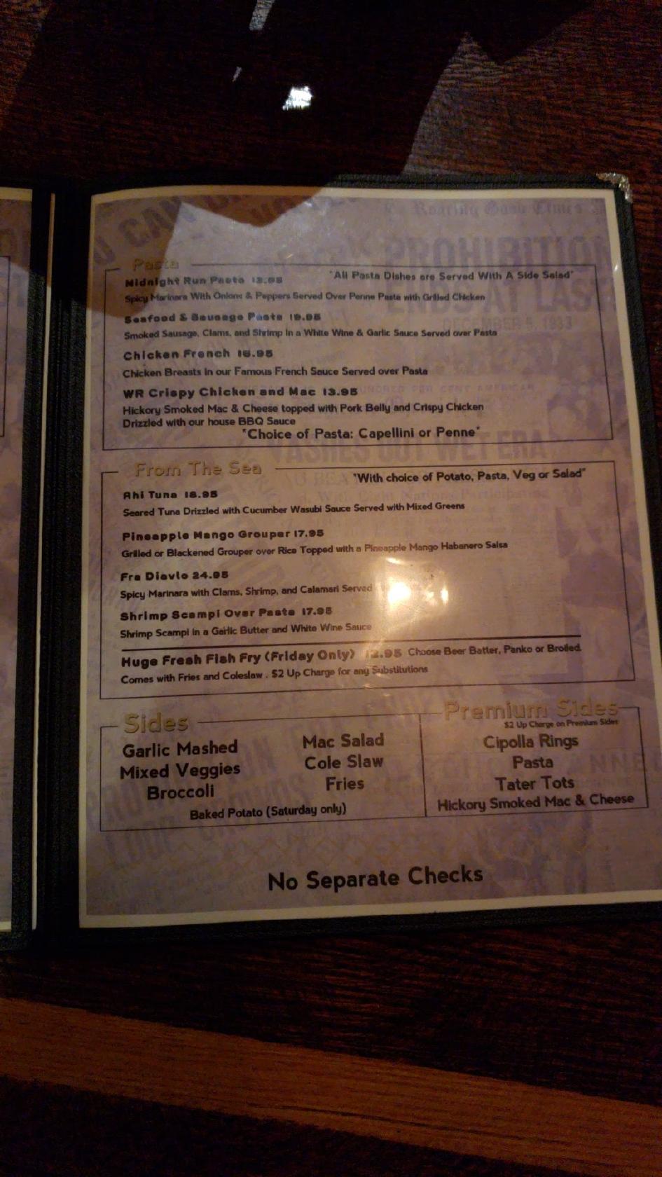 Menu at Whiskey River Pub and Grill, Rochester